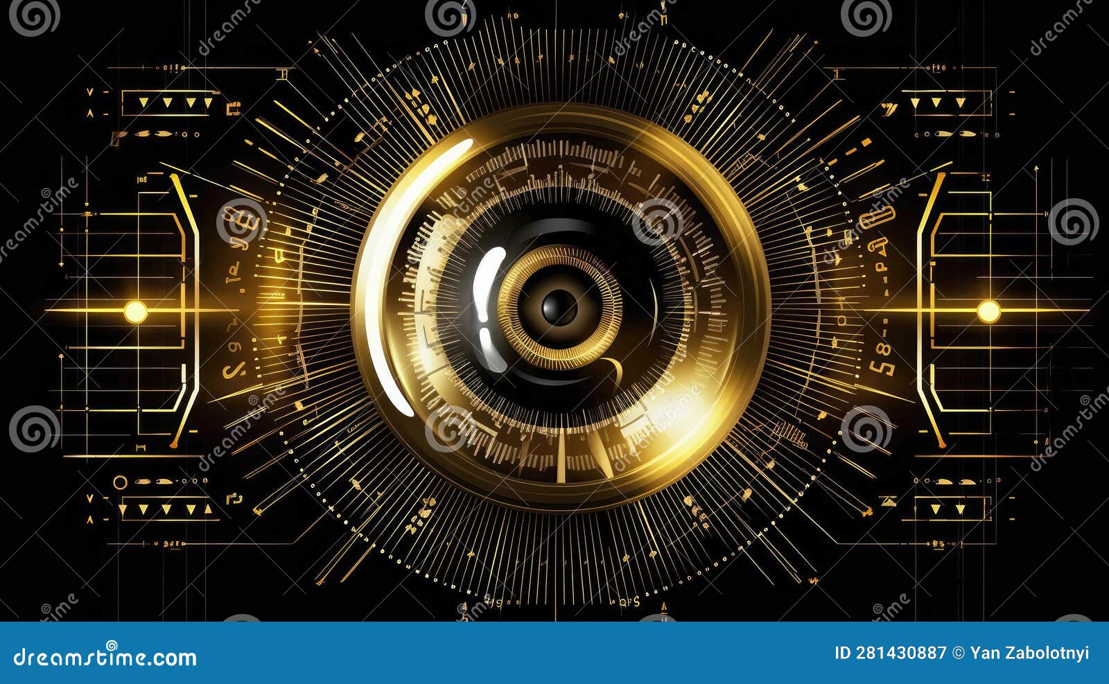 Biometric Authentication Eye Scanning Big Data Cybersecurity Conceptual ...
