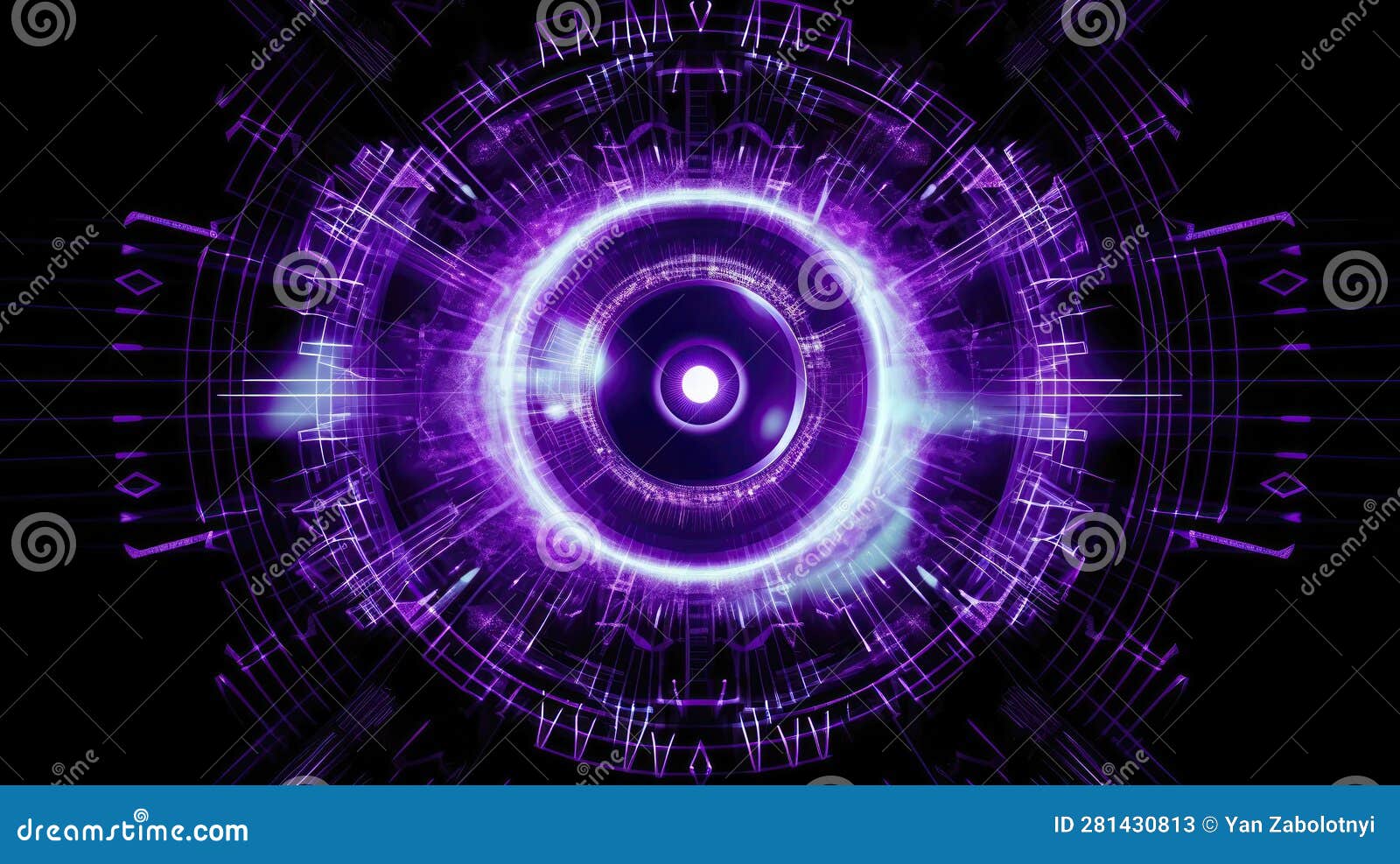 Biometric Authentication Eye Scanning Online Trading Chart Background ...