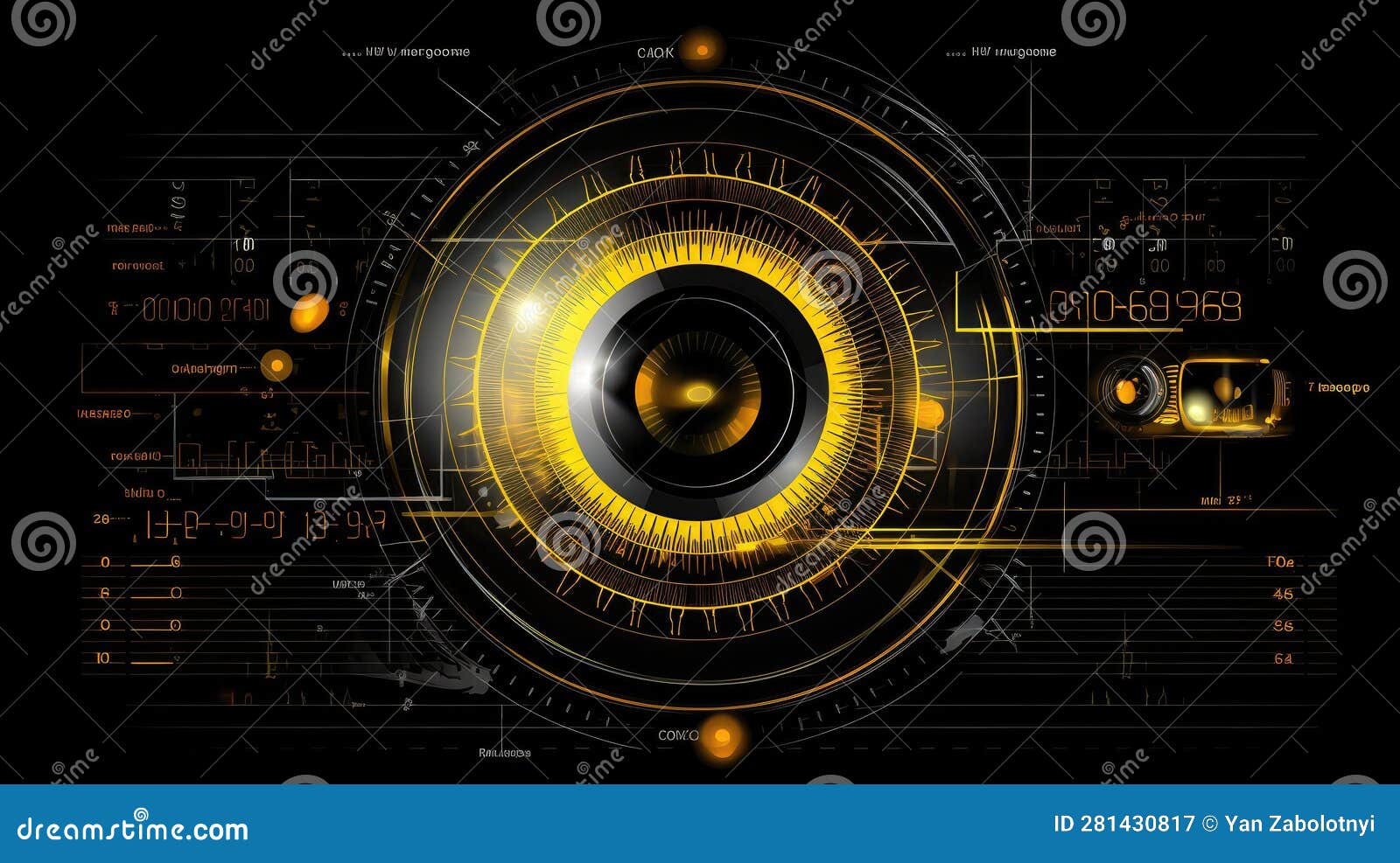 Biometric Authentication Eye Scanning Online Trading Chart Background ...