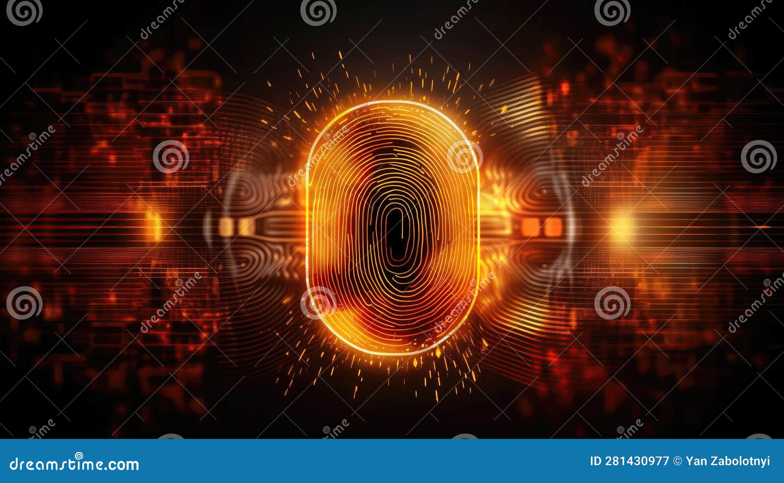 Biometric Authentication Fingerprint Scanning Cybersecurity Conceptual ...