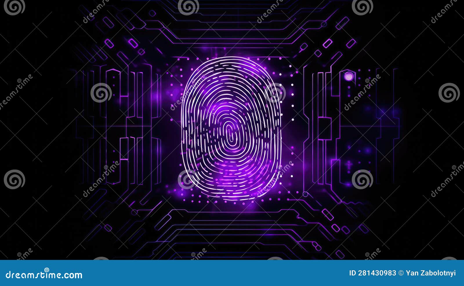 Biometric Authentication Fingerprint Scanning Cybersecurity Conceptual ...