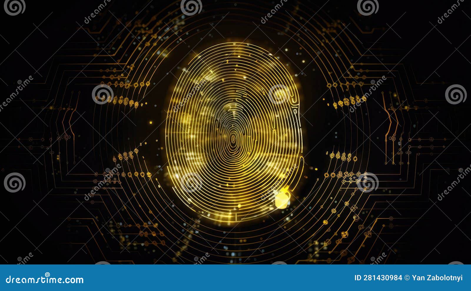 Biometric Authentication Fingerprint Scanning Cybersecurity Conceptual ...