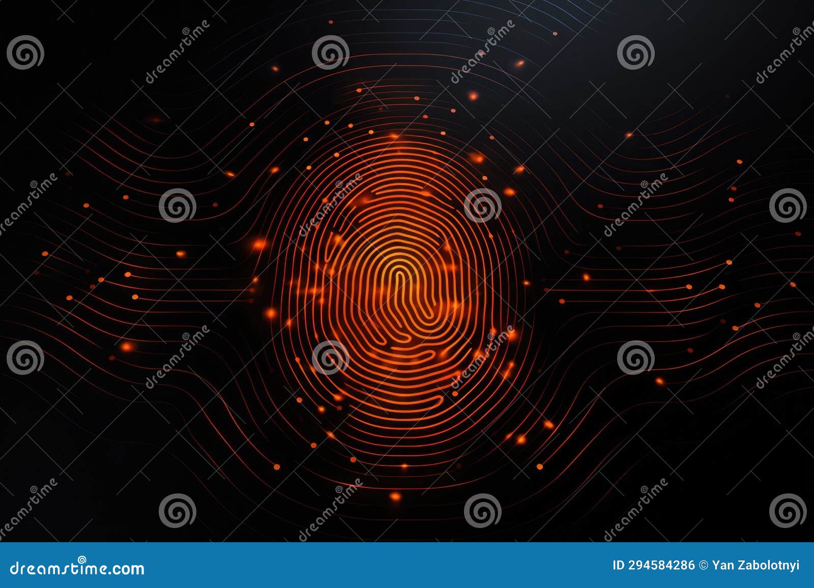 Biometric Authentication Fingerprint Scanning Trading Chart Background ...
