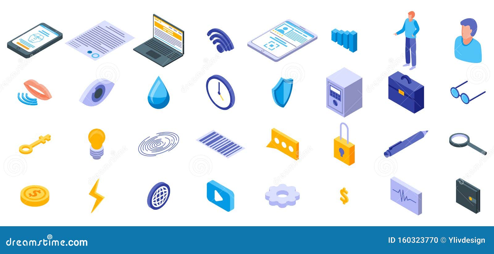 Biometric Authentication Icons Set, Isometric Style Stock Vector ... Biometric Authentication Icons Set, Isometric Style Stock Vector ...
