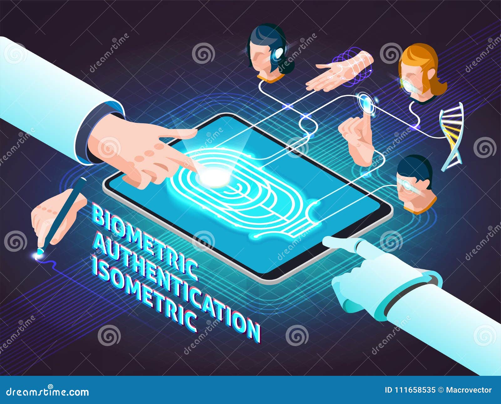 Biometric Authentication Methods Isometric Composition Stock Vector ... Biometric Authentication Methods Isometric Composition Stock Vector ...