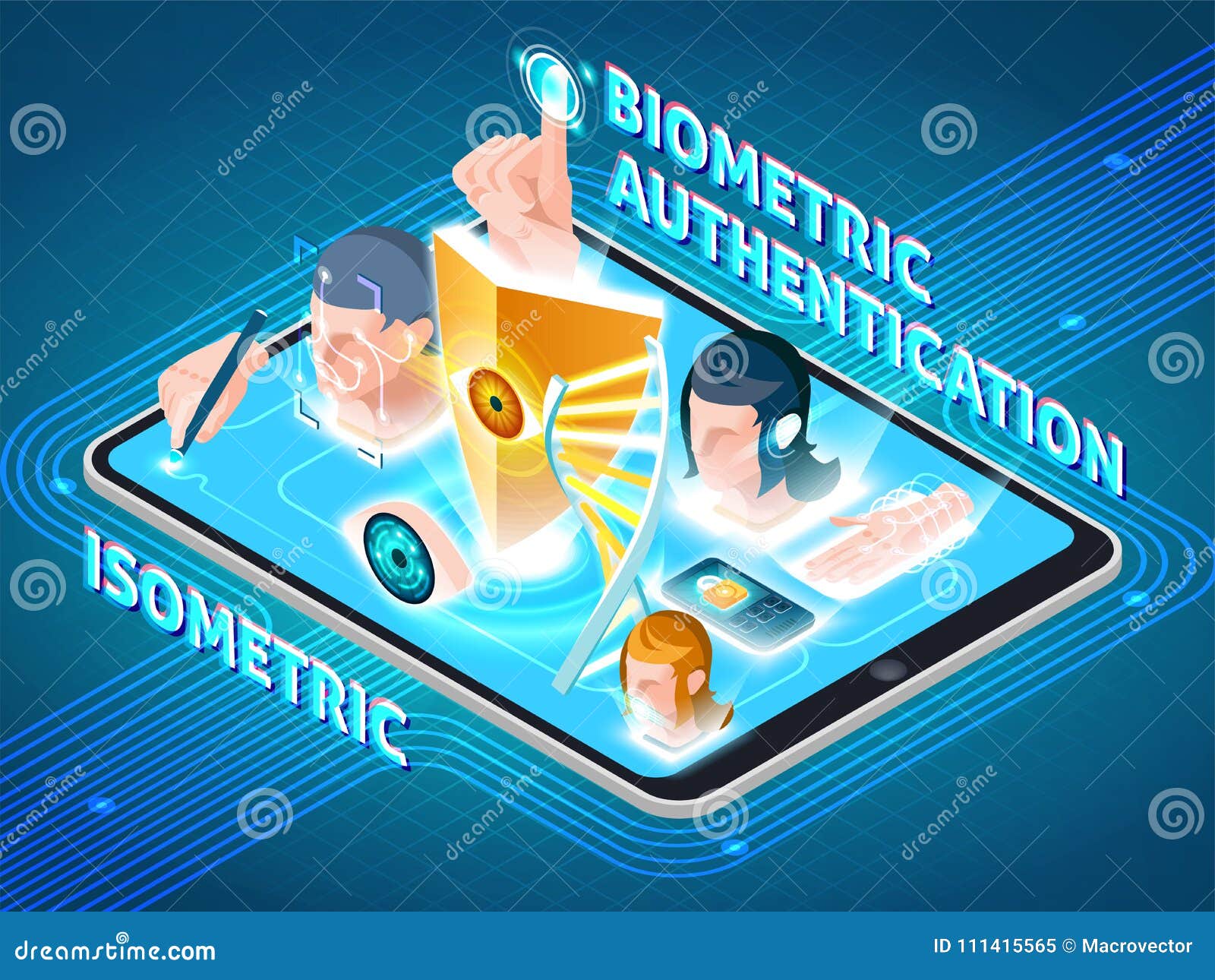 Biometric Authentication Smartphone Isometric Composition Stock Vector ... Biometric Authentication Smartphone Isometric Composition Stock Vector ...