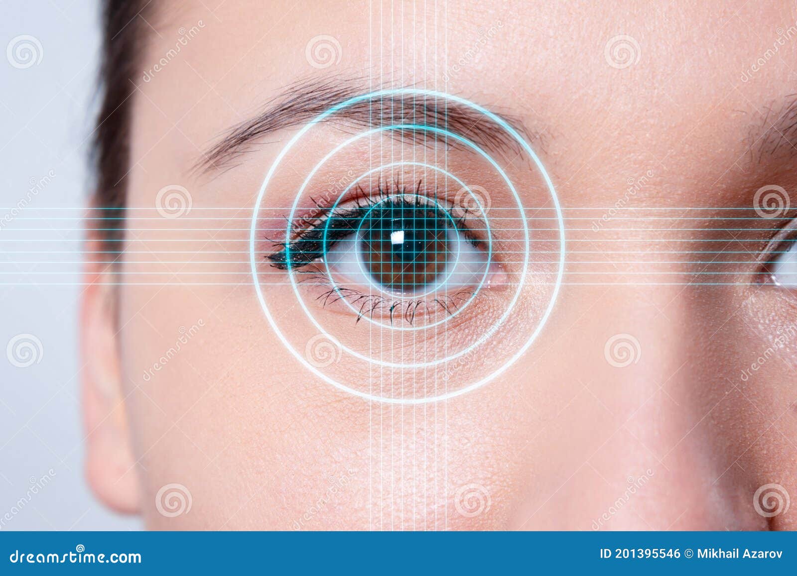 Biometric Iris Eye Or Face Scanning Recognition System For Data, Information Security Or ...