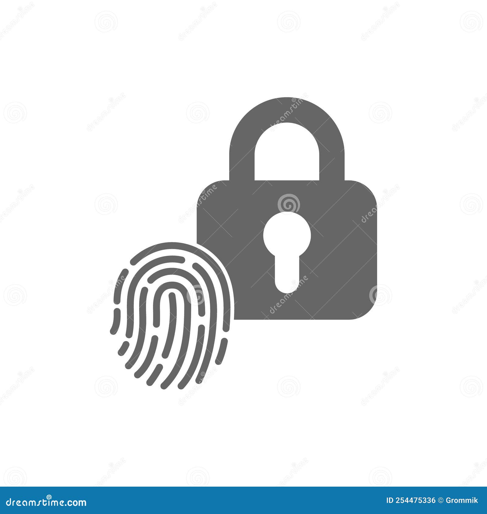 Biometric Control. Fingerprint Access Icon Stock Vector - Illustration ...