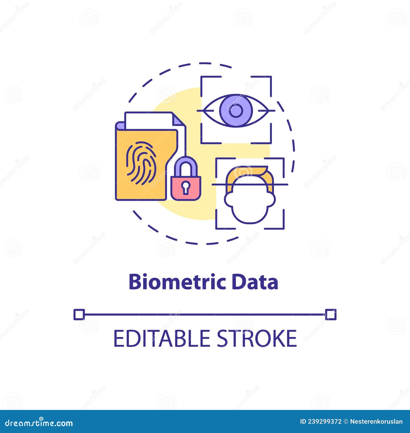 Biometric Data Concept Icon Stock Vector - Illustration of biometric ...