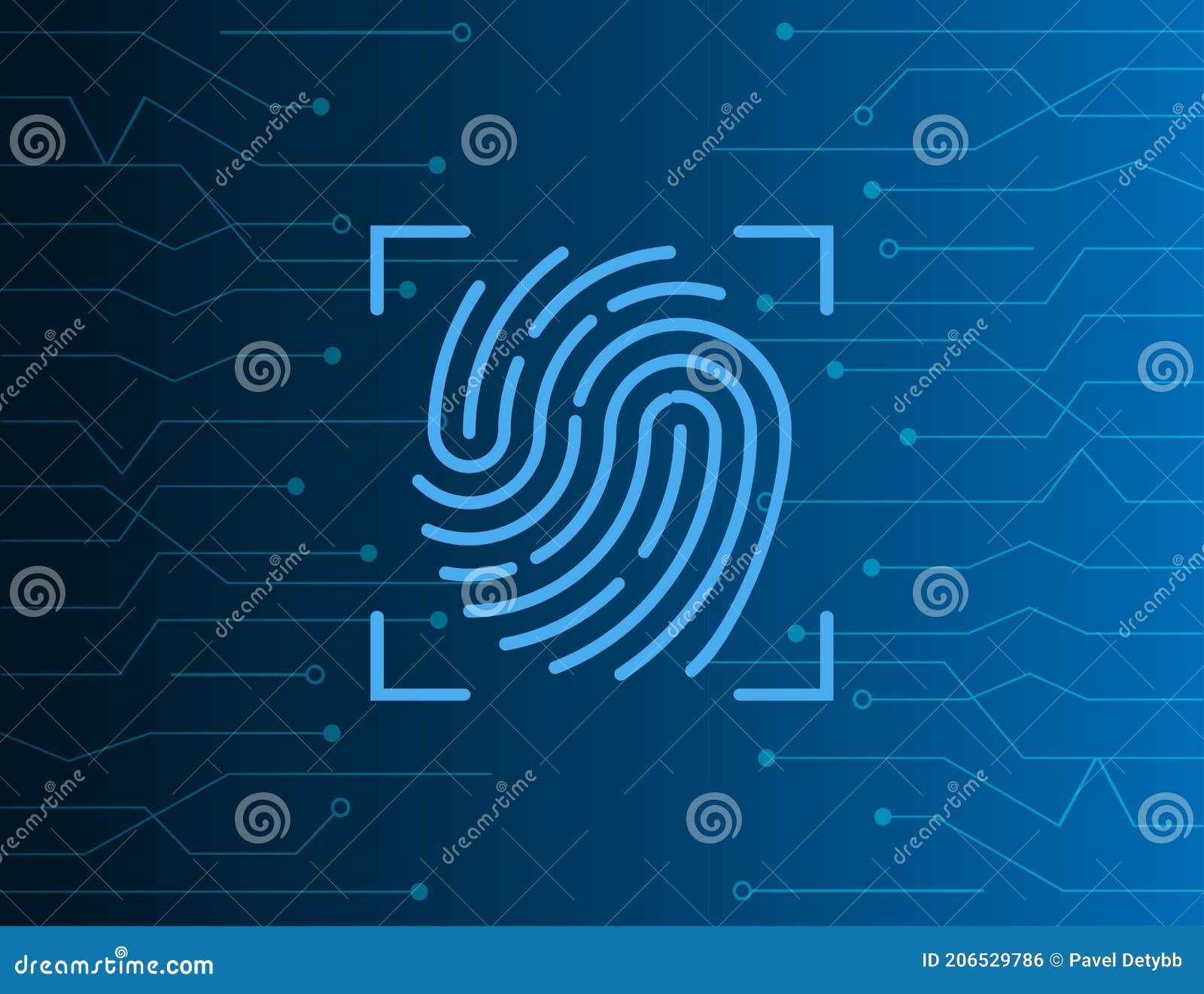 Biometric Data, Fingerprint, Scan Icon. Vector Illustration, Flat ...