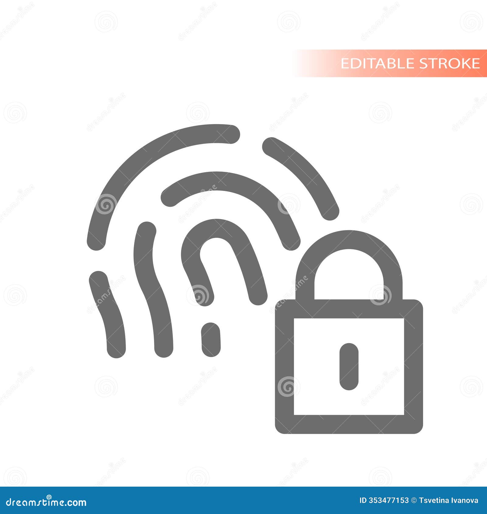 Biometric Entry Line Vector Icon Stock Illustration - Illustration of ...
