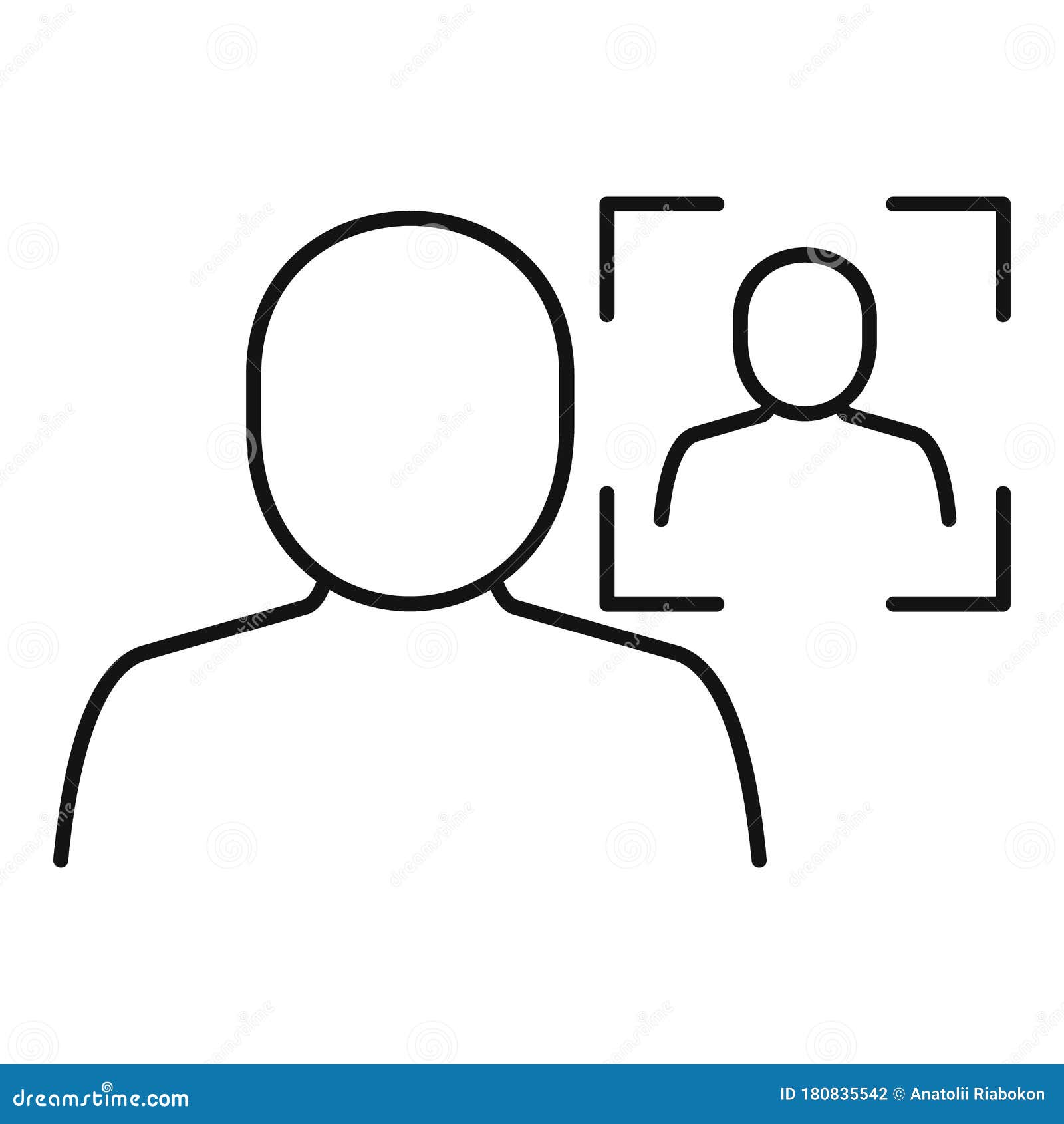 Biometric Face Authentication Icon, Outline Style Stock Vector ...