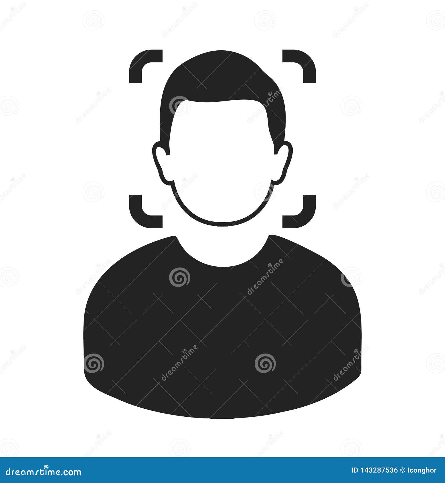 Biometric Face Recognition Icon. Stock Vector - Illustration of ...