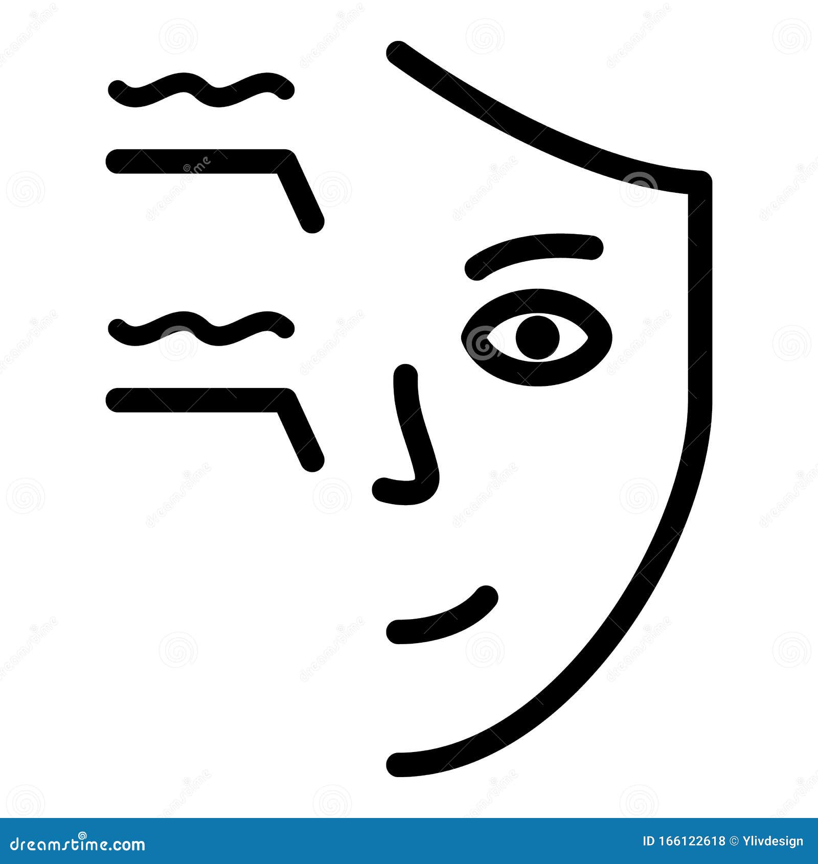 Biometric Face Recognition Icon, Outline Style Stock Vector ...