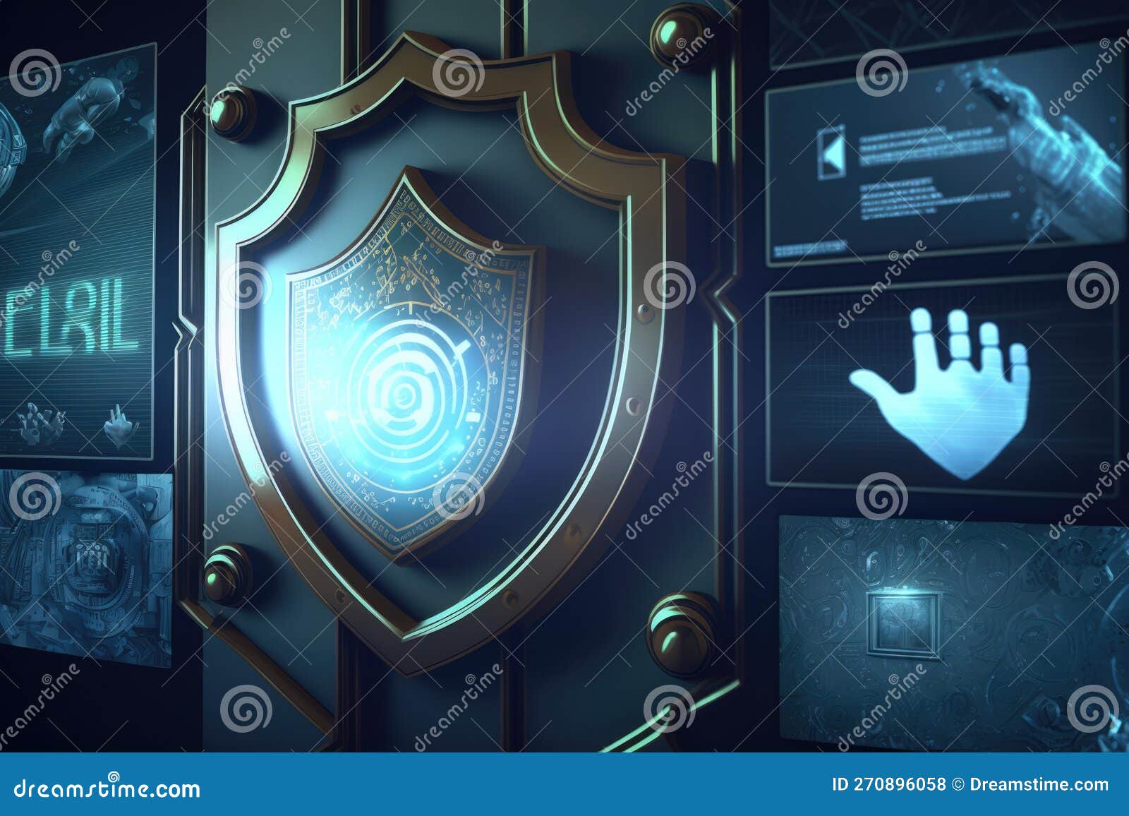 Biometric Fingerprint and Data Processing and Circuit Board, Created ...