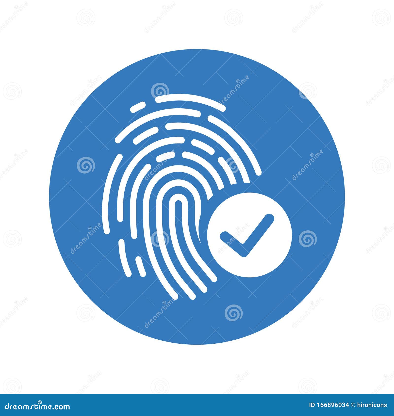 Biometric, Fingerprint, Identity Approved Icon Stock Illustration ...