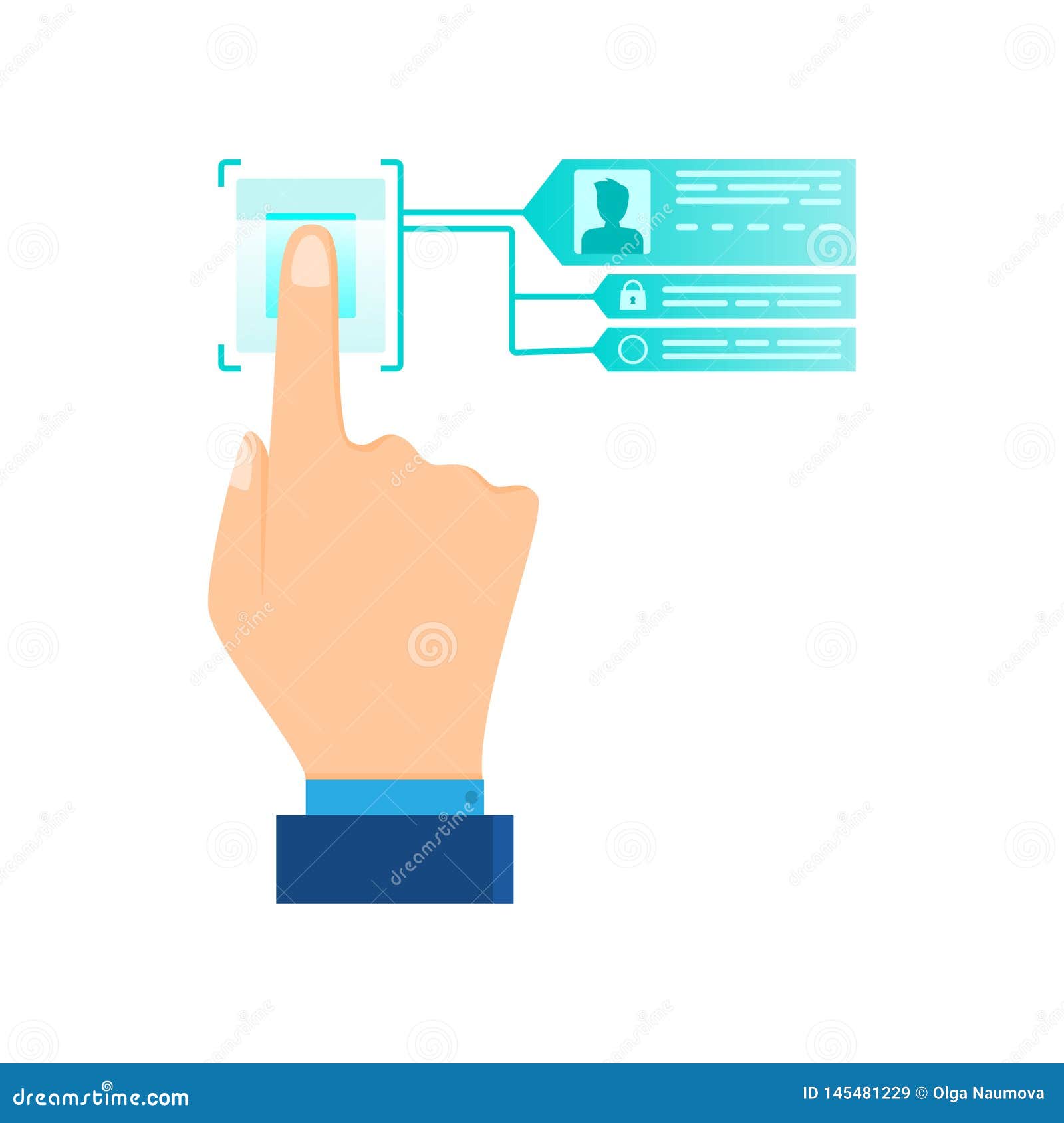 Biometric Fingerprint Verification Doodle Icon Hand Drawn Illustration ...