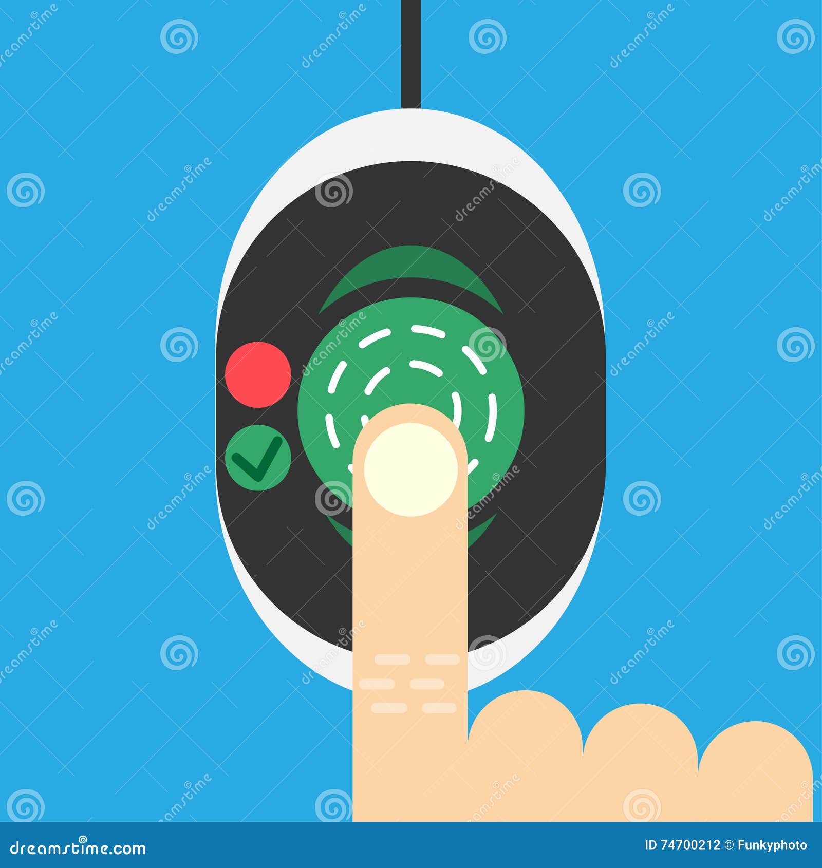 Fingerprint Scaner Simple App Icon, Authentication Symbol, Digital ...