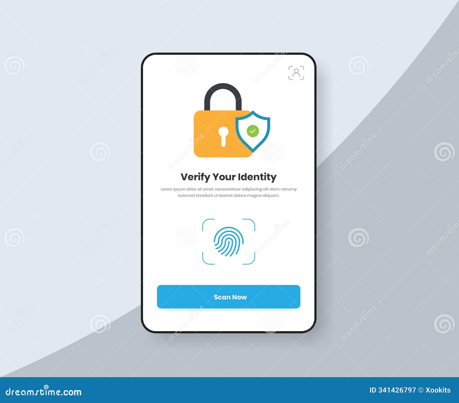 Biometric Fingerprint Verification App Screen Design with Flat Security ...
