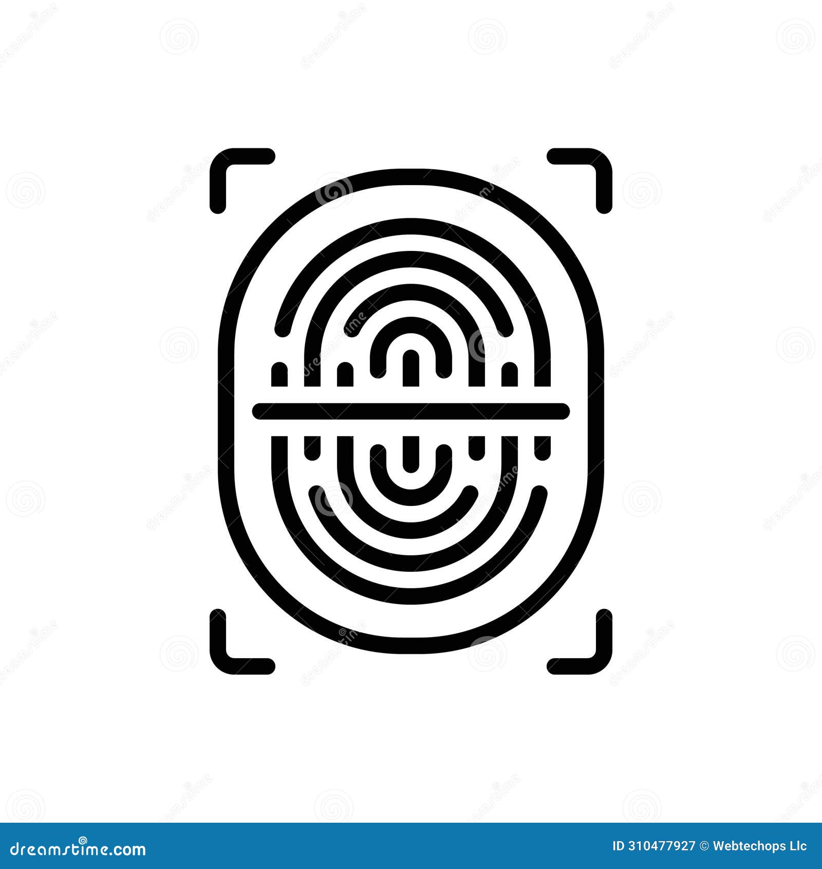 Black Line Icon for Biometric, Recognition and Scanner Stock Vector ...