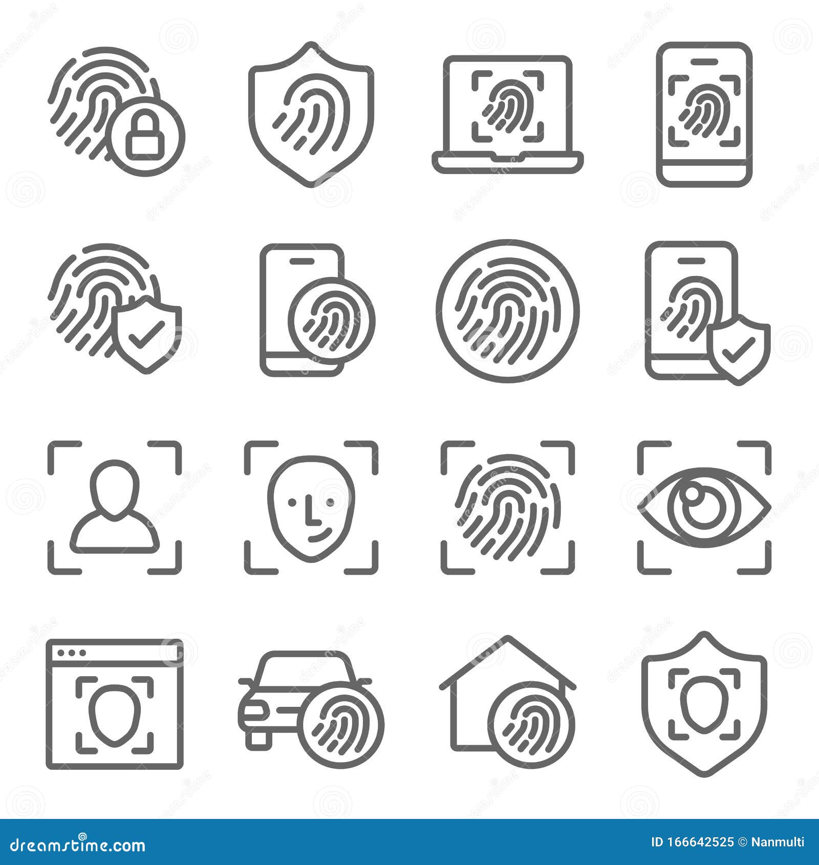 Biometric Icons. Biometric Verification And Identification Line Icon ... Biometric Icons. Biometric Verification And Identification Line Icon ...