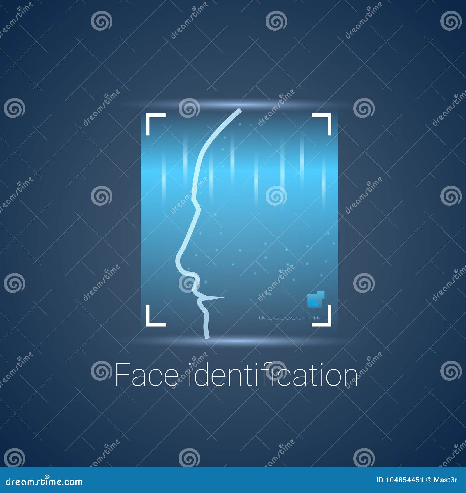 Identification Face Color Line Icon. Eye ID Verifying, Recognition ...