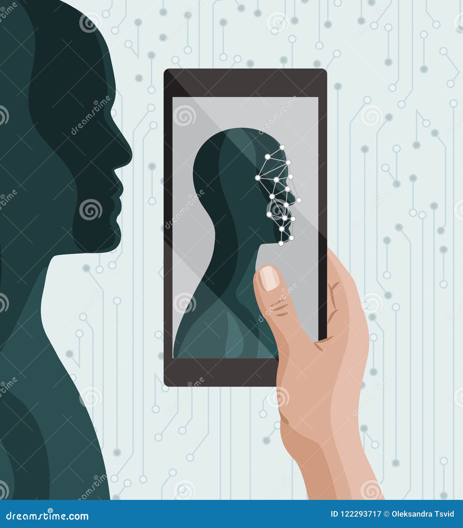 Biometric Identification Facial Recognition System Stock Vector ...