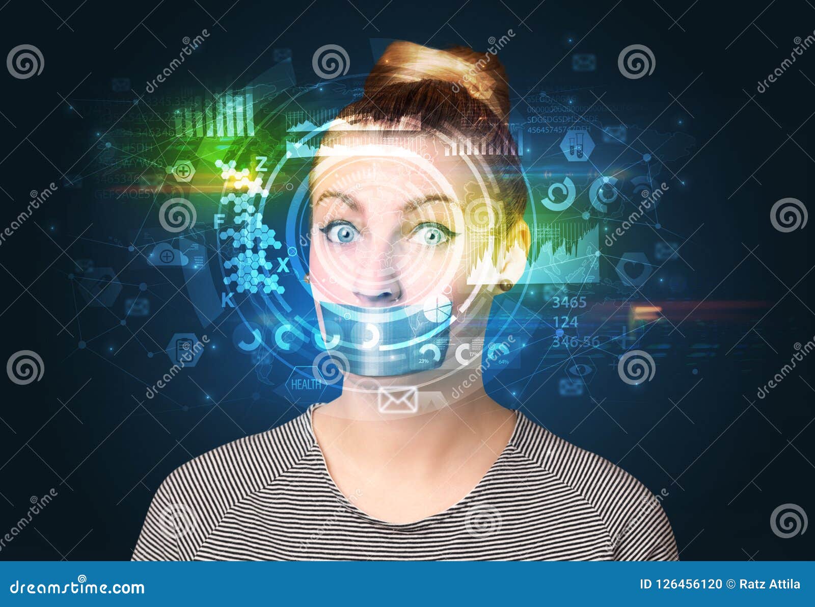 Biometric Identification and Facial Recognition Stock Photo - Image of ...