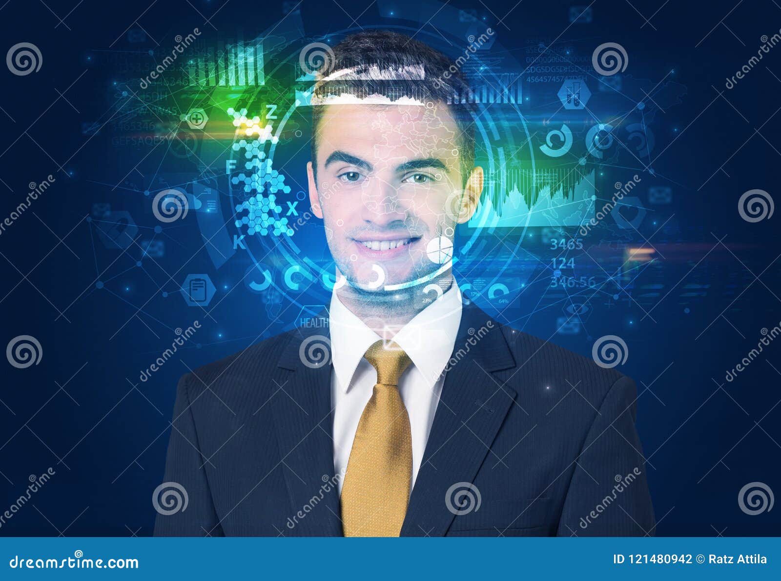 Biometric Identification and Facial Recognition Stock Photo - Image of ...