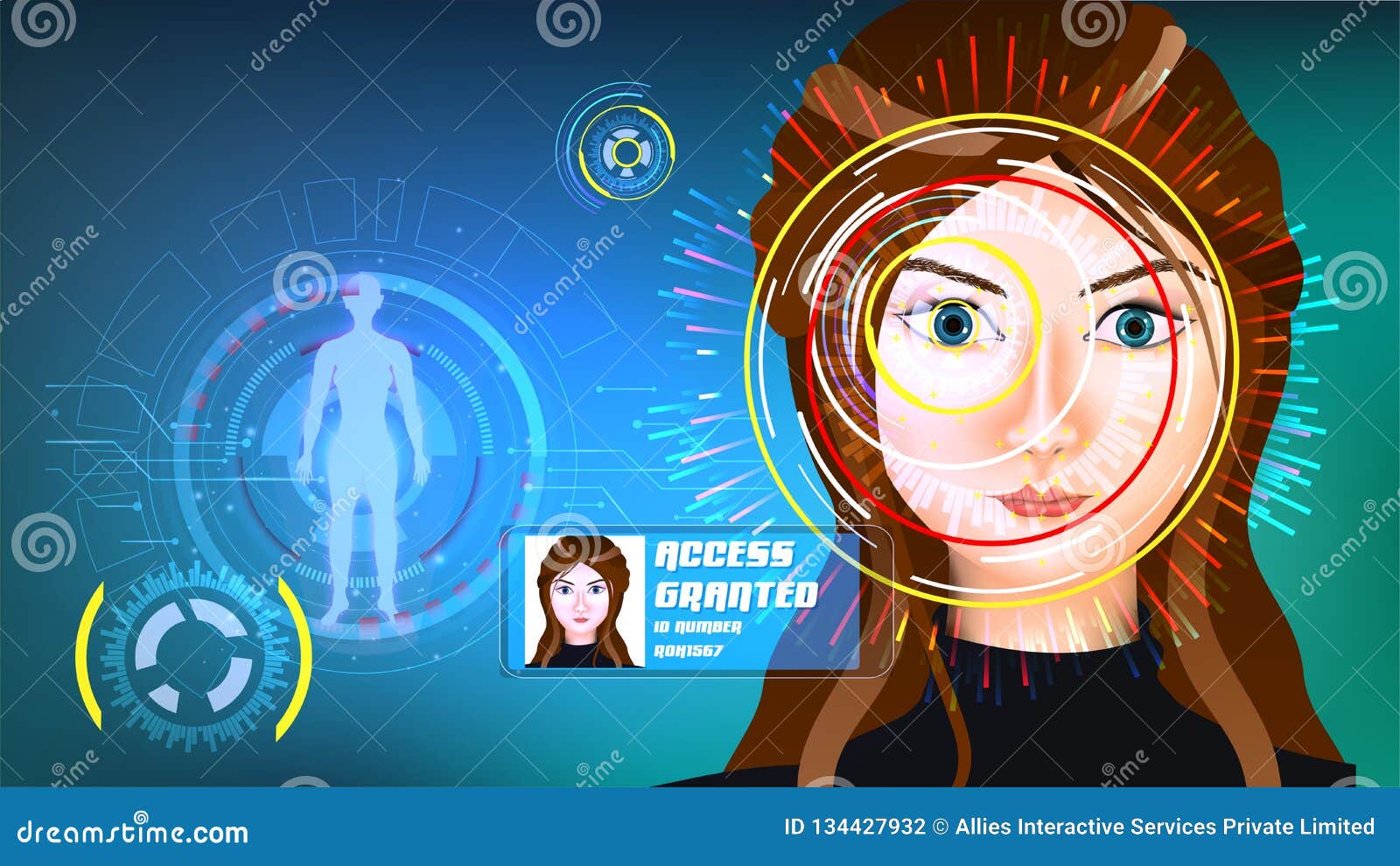 Biometric Identification or Facial Recognition. Stock Illustration ... Biometric Identification or Facial Recognition. Stock Illustration ...