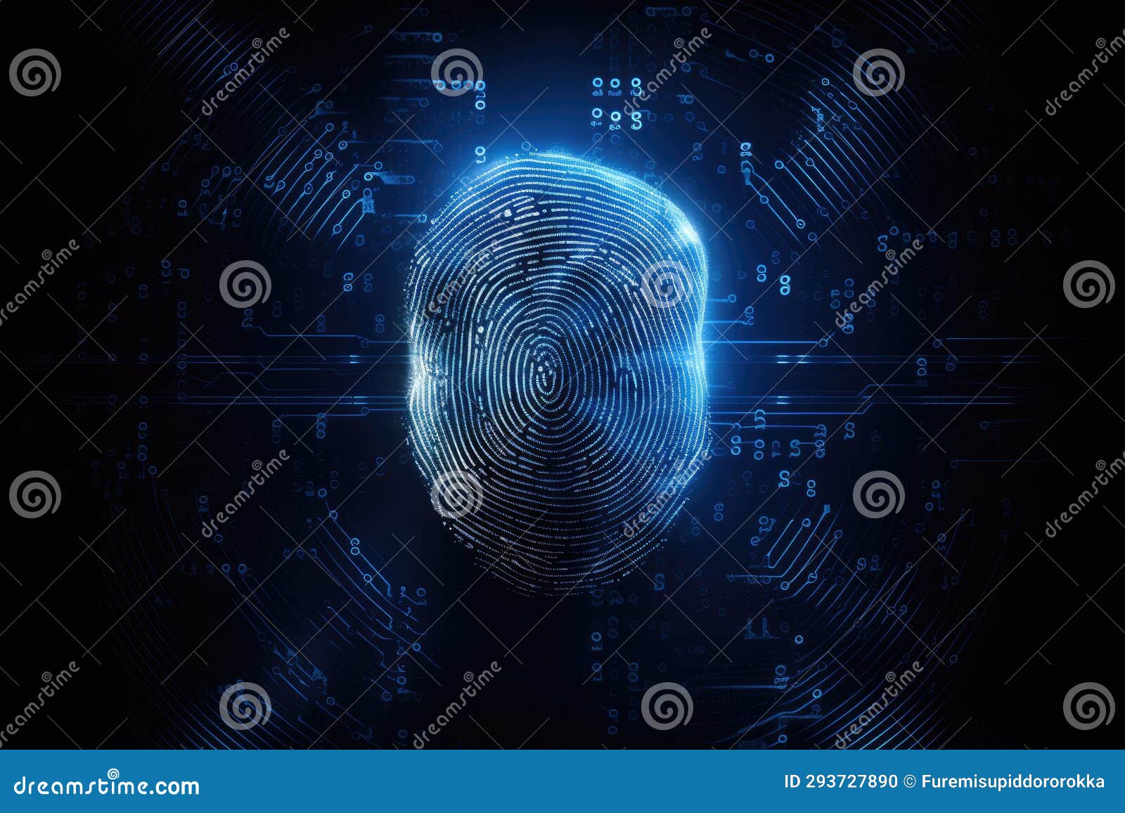Biometric Identification Fingerprint Scanning the System of Fingerprint ...