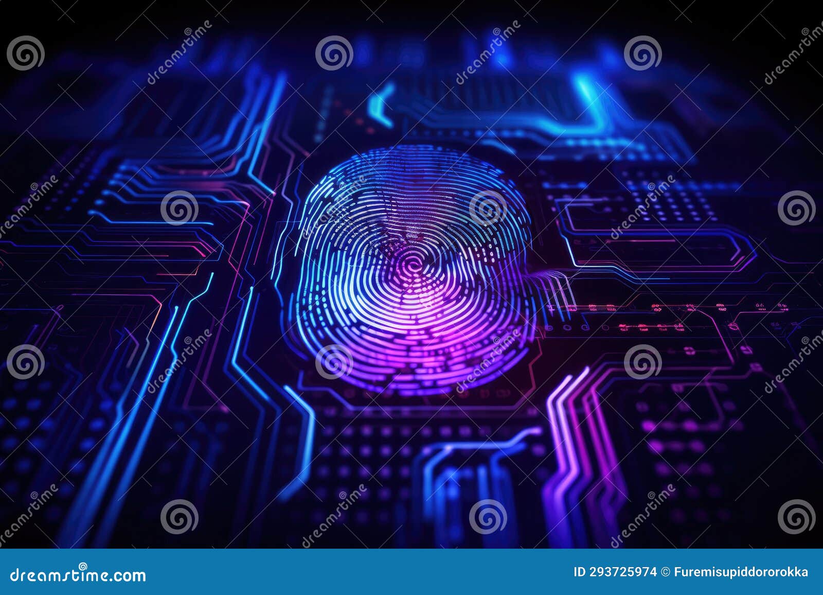 Biometric Identification Fingerprint Scanning the System of Fingerprint ...