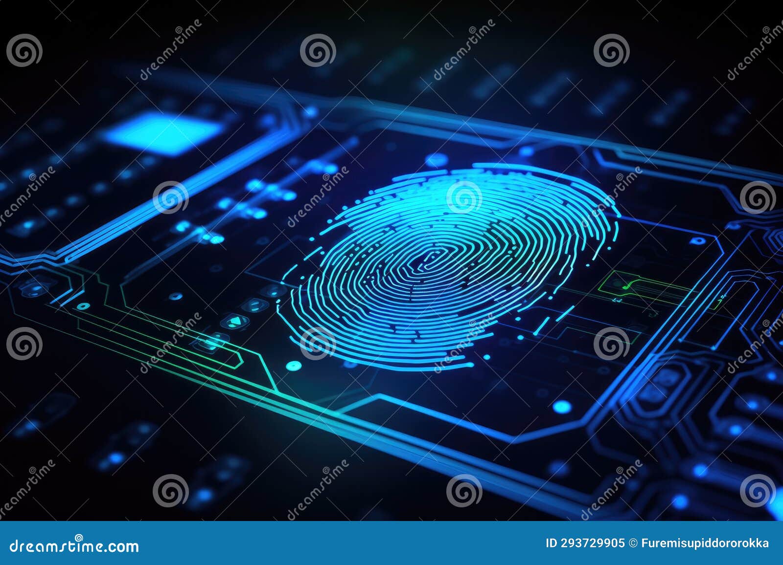 Biometric Identification Fingerprint Scanning the System of Fingerprint ...