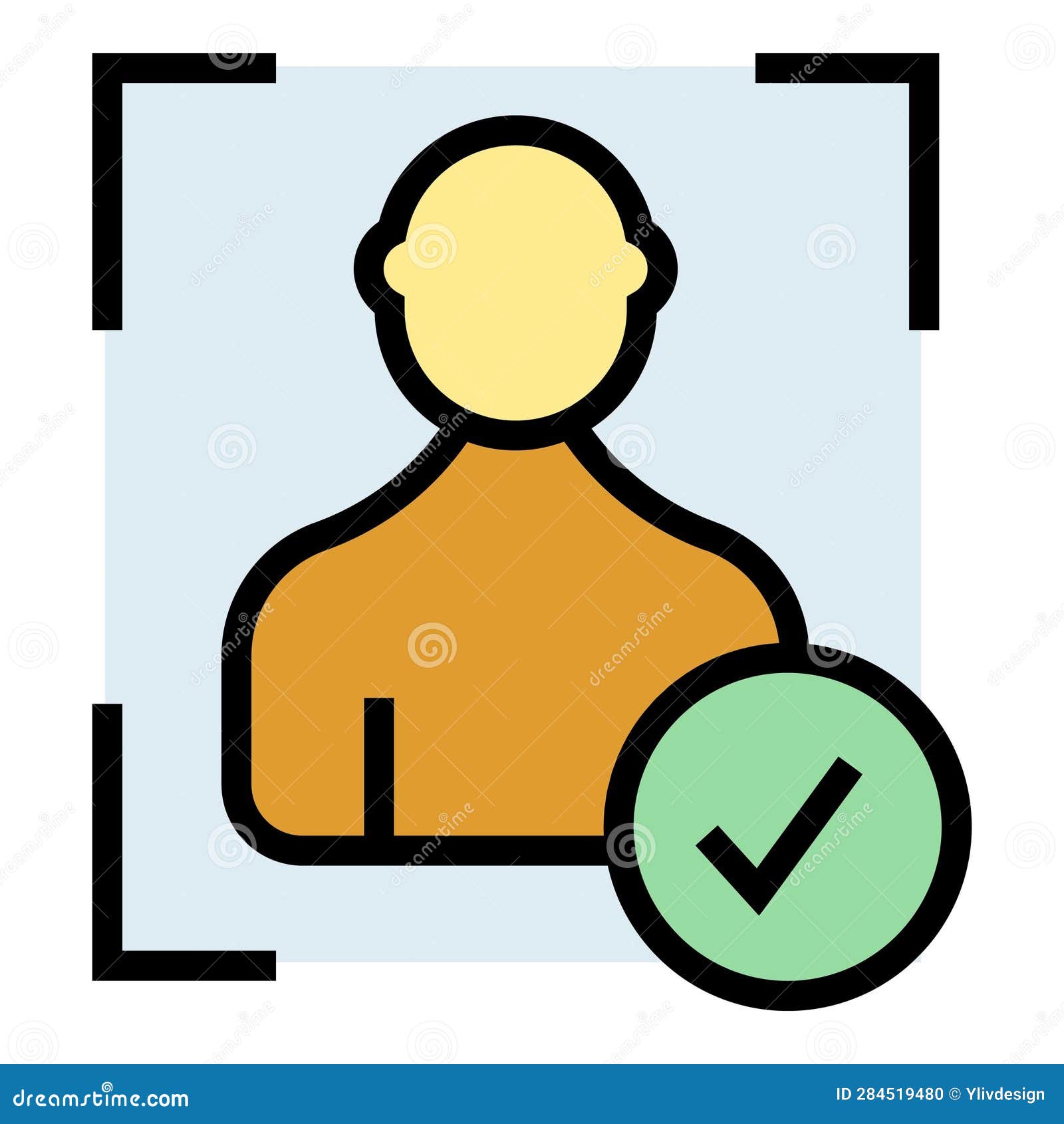 Biometric Identification Icon Vector Flat Stock Illustration ...