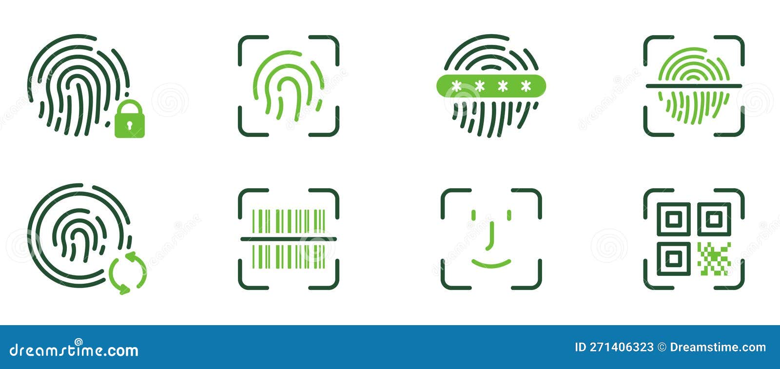 Biometric Identification Line Icon. Finger Print Verification Pictogram ...