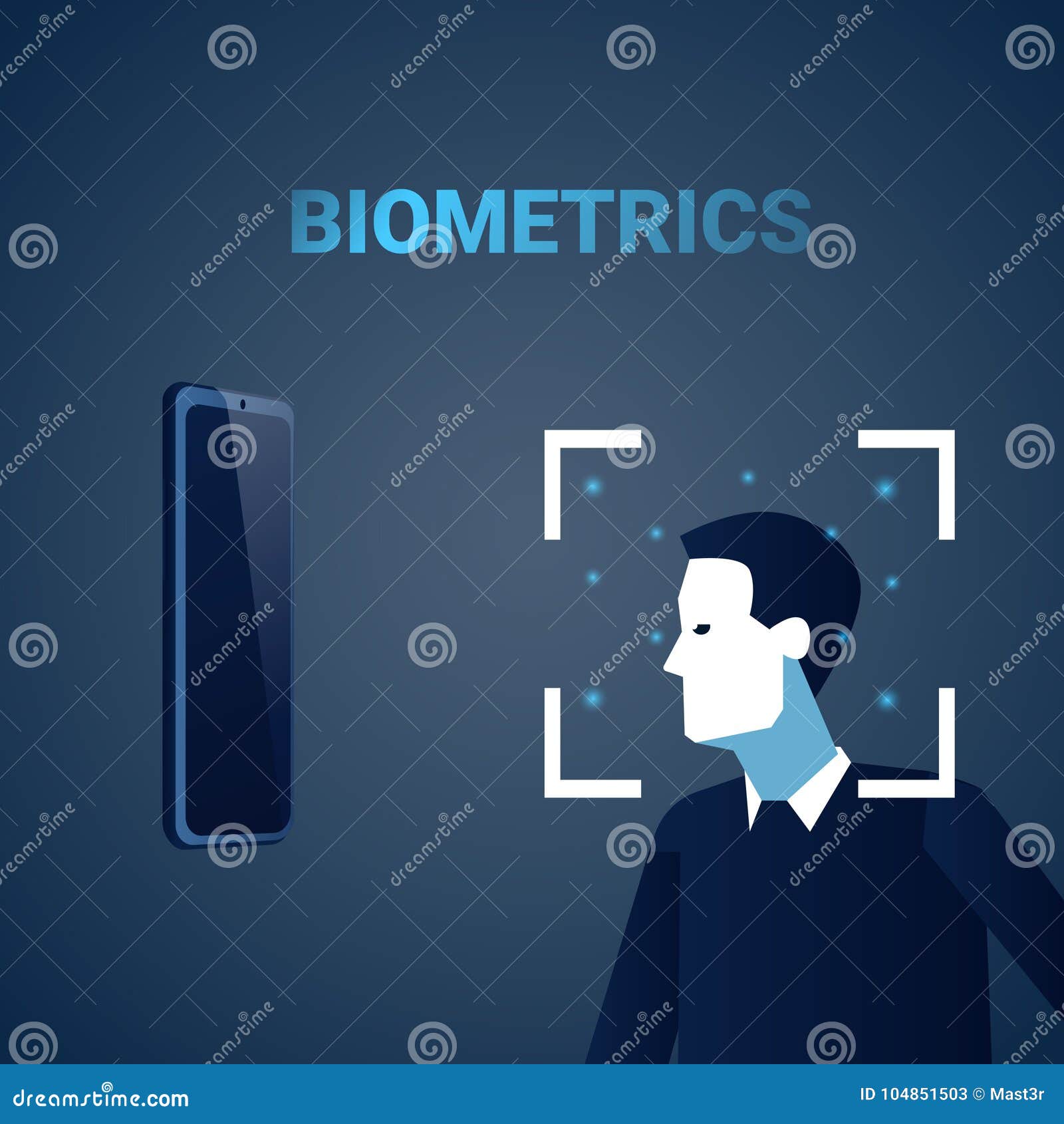 Biometric Identification Male Face Scanning Modern Access Control ...