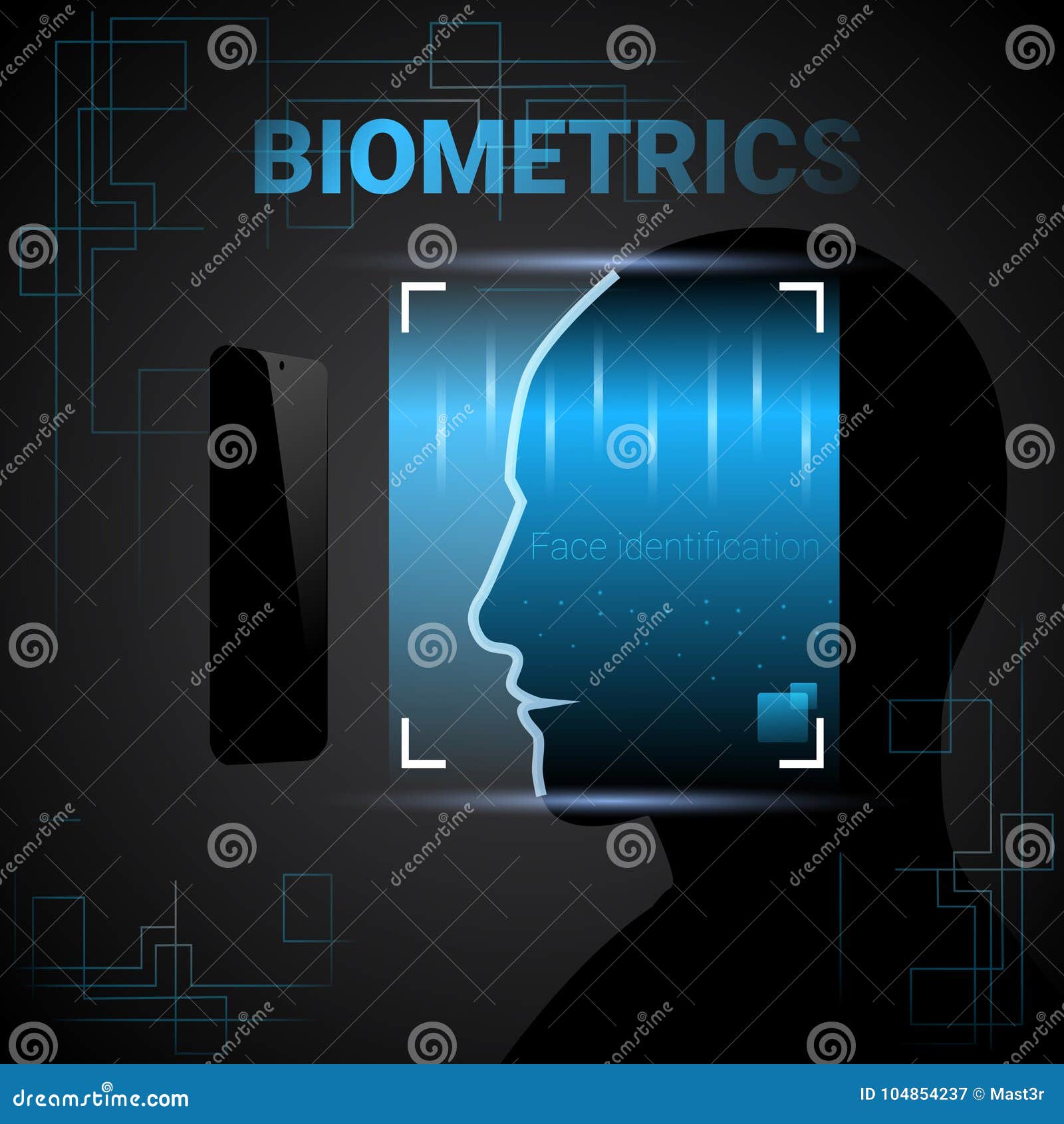 Biometric Identification Male Face Scanning Modern Access Control ...