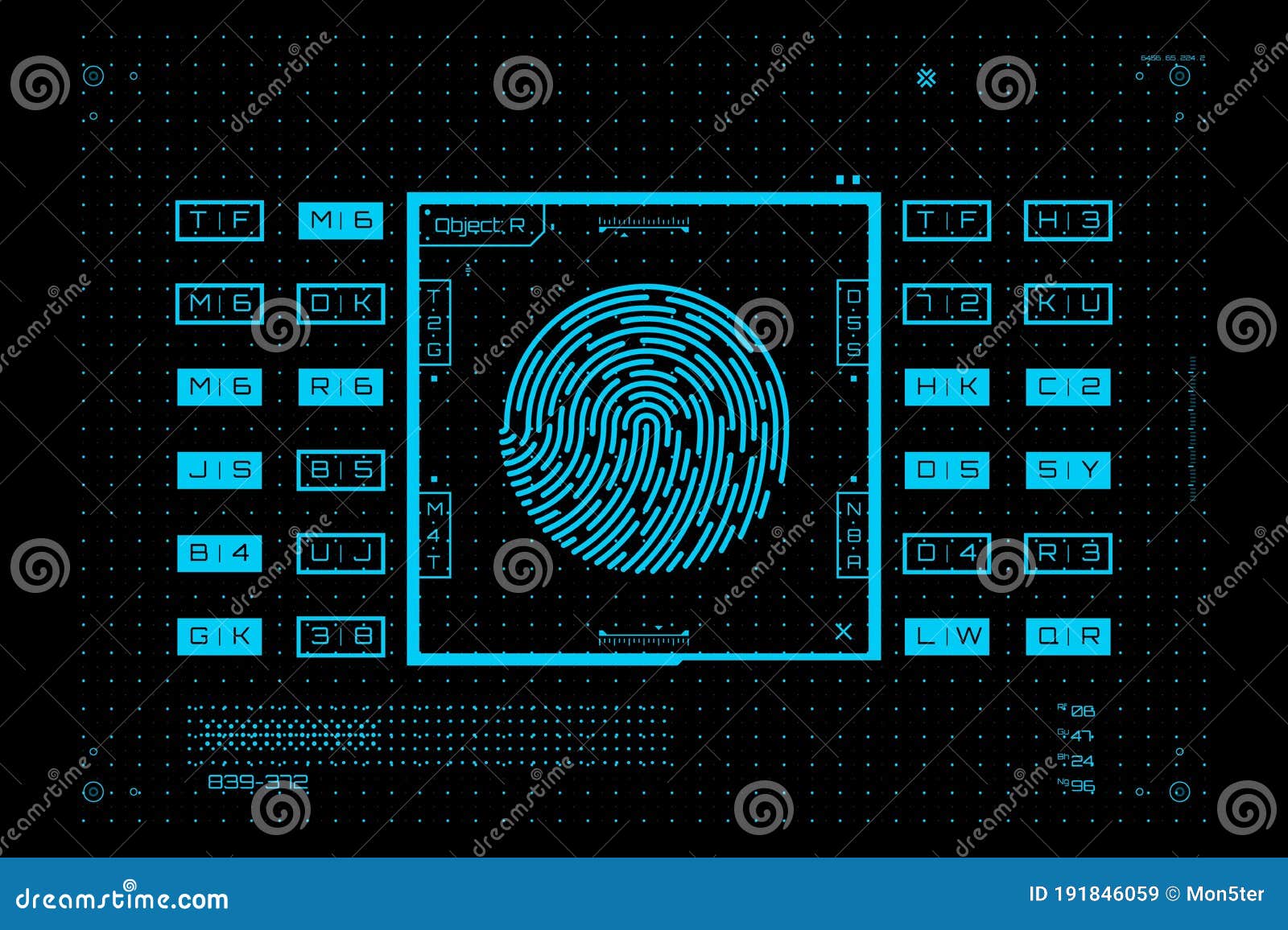 Biometric Identification System. Stock Vector - Illustration of concept ...