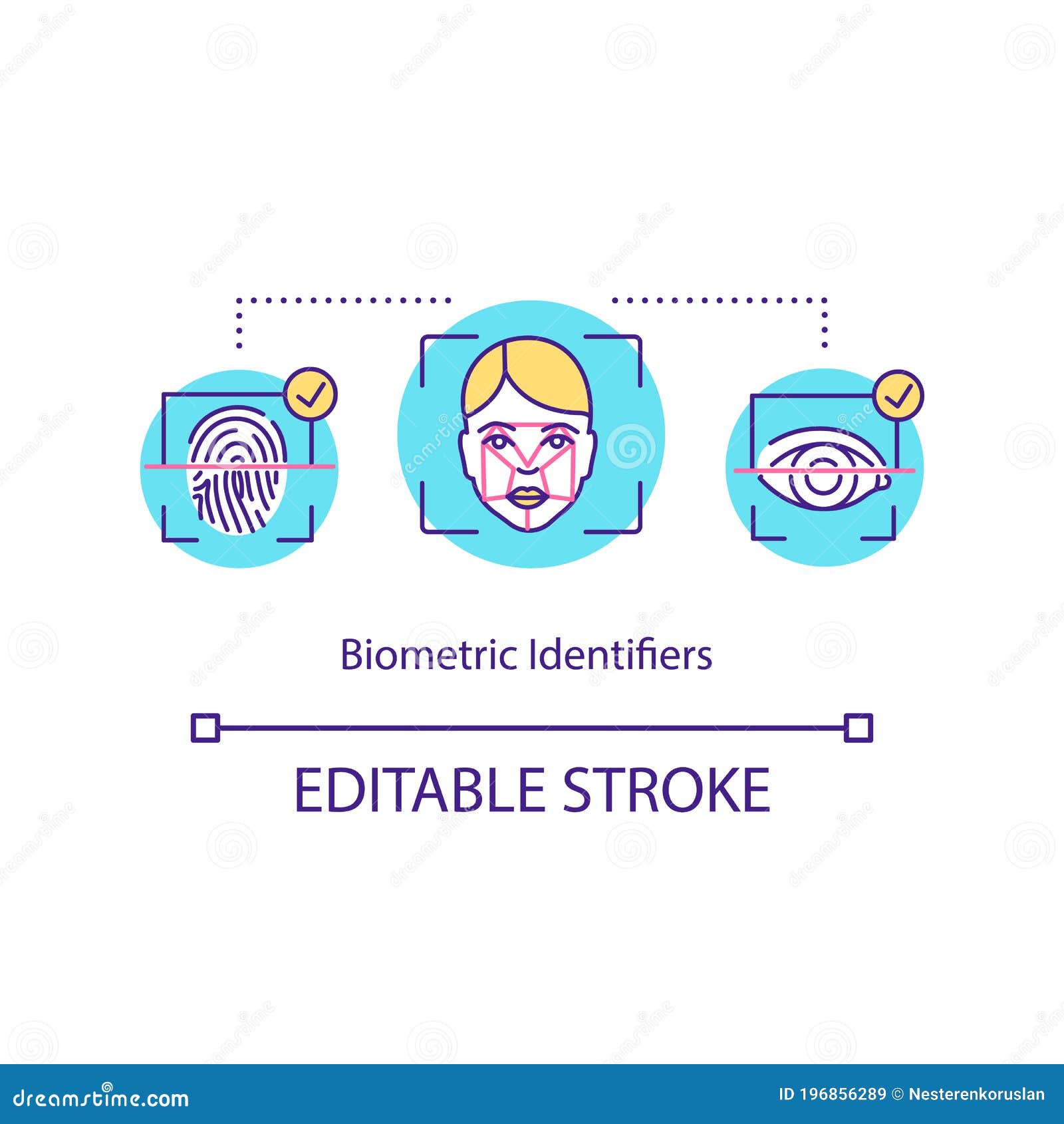 Biometric Identifiers Concept Icon Stock Vector - Illustration of ...