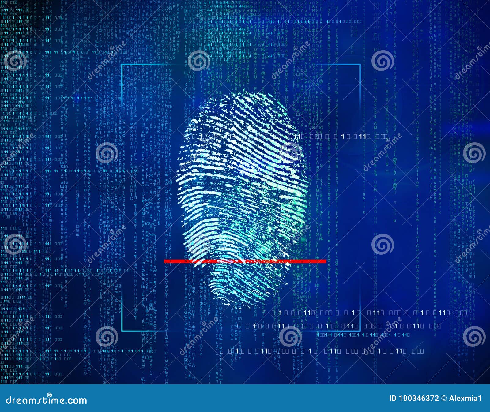 Biometric Identity Control and Approval. Stock Photo - Image of ...