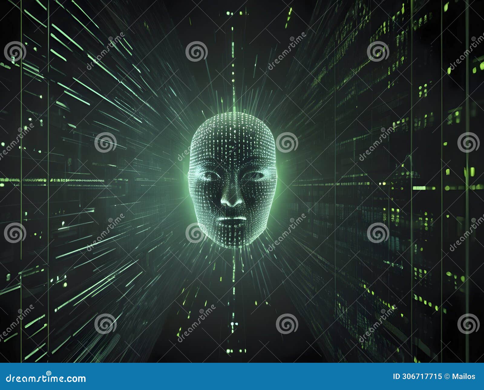 Biometric Matrix Brilliance. a Striking Visualization of Digital ...