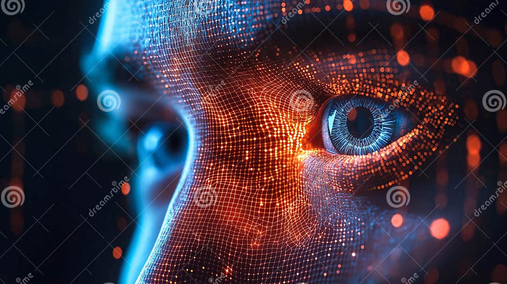 Biometric Optical Technology Visualized with a Futuristic Holographic ...