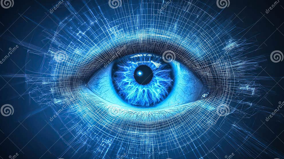 Biometric Optical Technology Visualized with a Futuristic Holographic ...