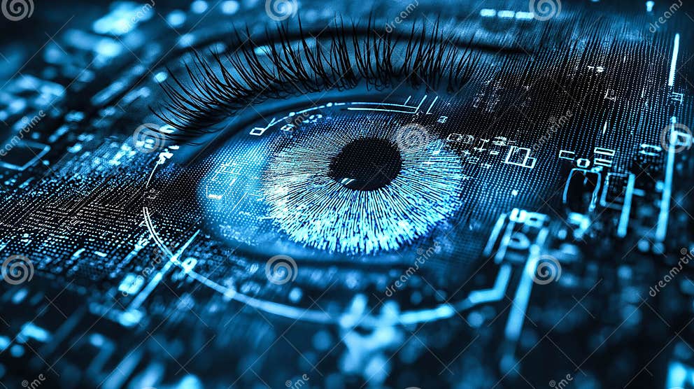 Biometric Optical Technology Visualized with a Futuristic Holographic ...