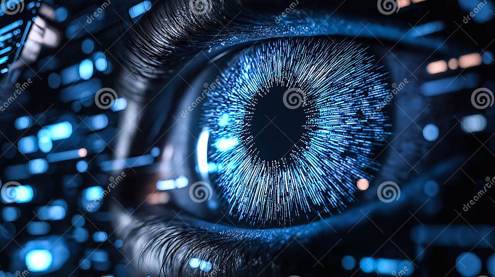 Biometric Optical Technology Visualized with a Futuristic Holographic ...