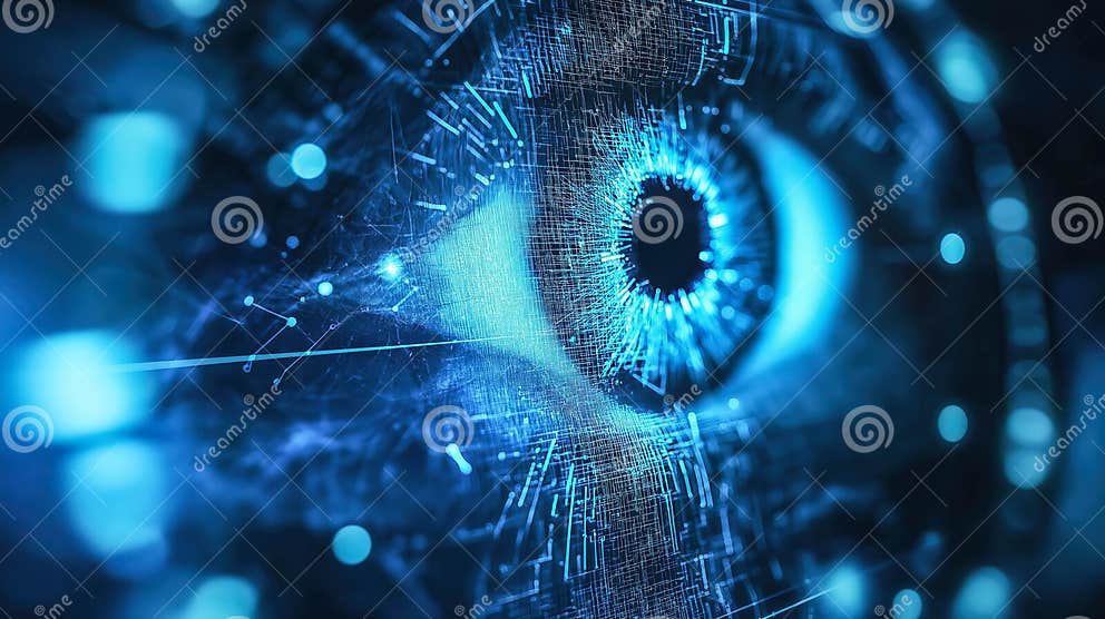 Biometric Optical Technology Visualized with a Futuristic Holographic ...