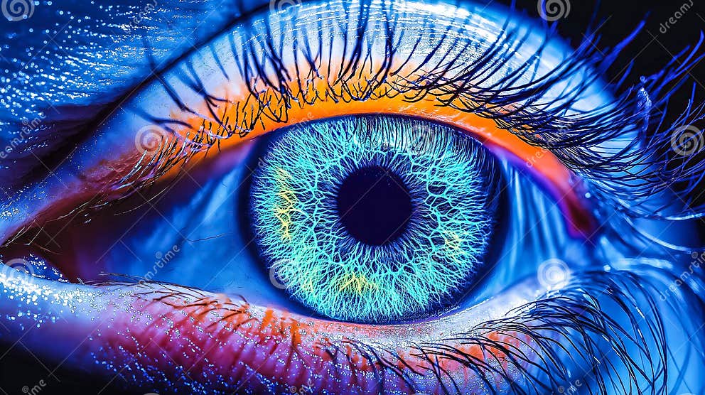 Biometric Optical Technology Visualized with a Futuristic Holographic ...