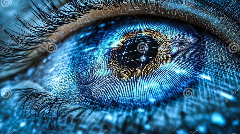 Biometric Optical Technology Visualized with a Futuristic Holographic ...