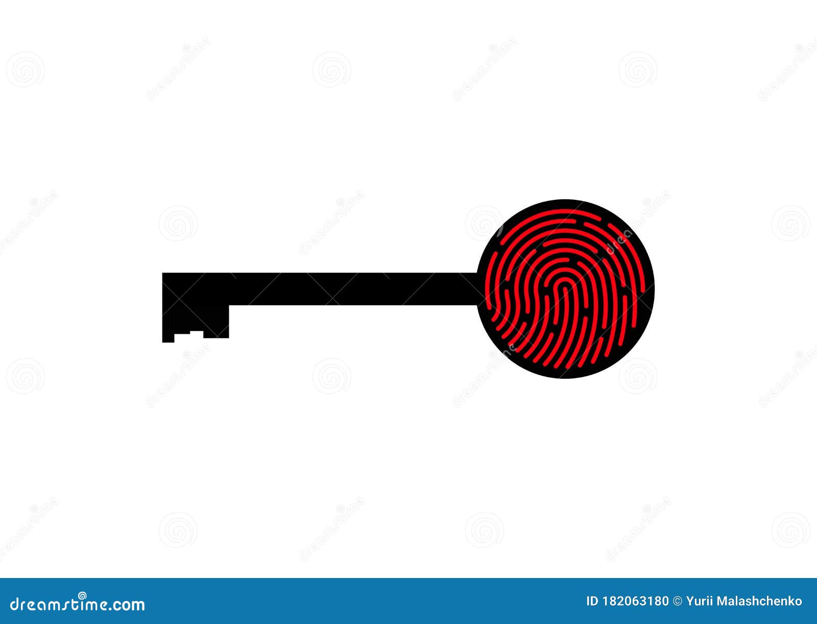 Biometric Padlock Key with Human Fingerprint Identification. Stock ...