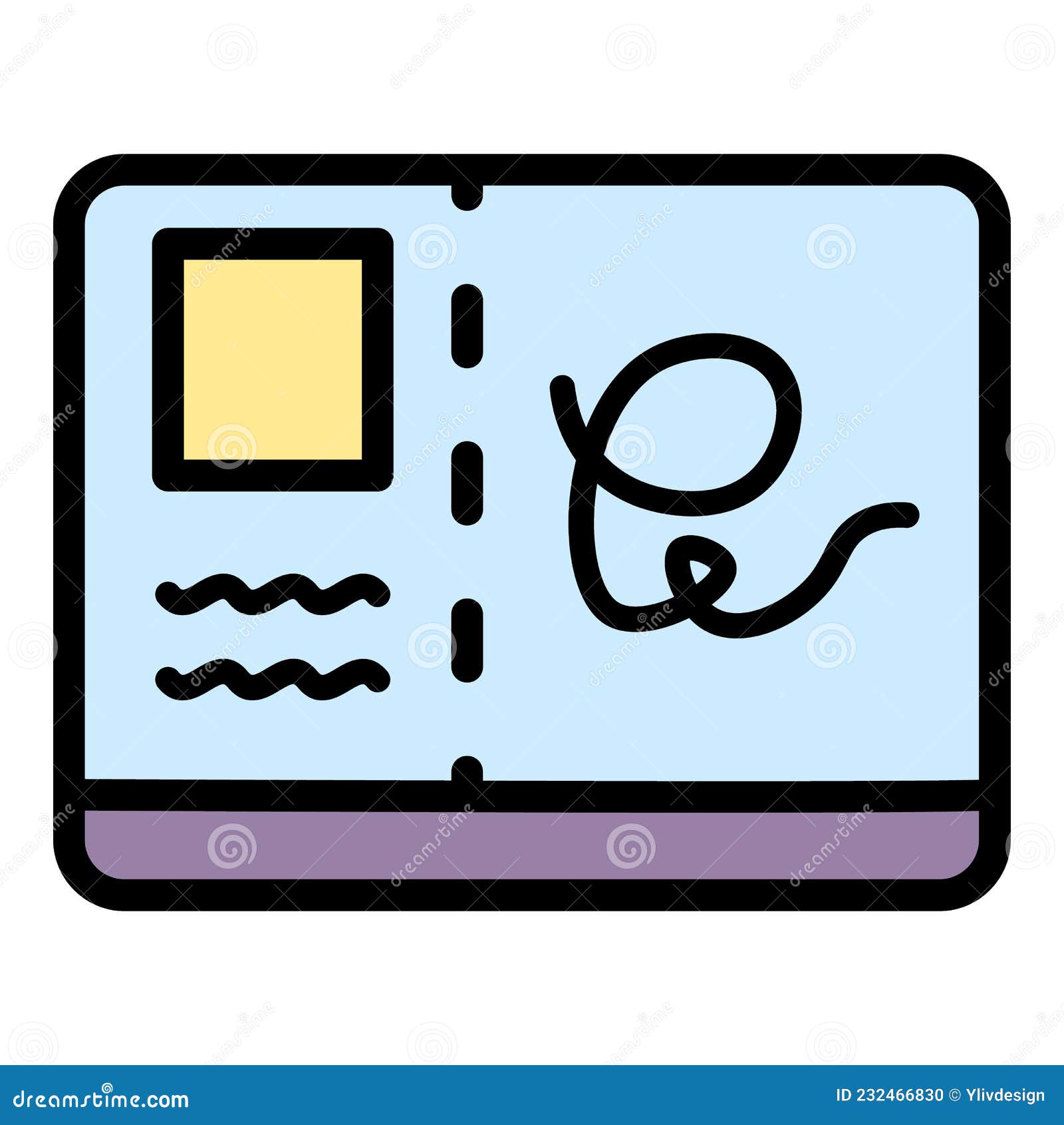 Biometric Passport Icon Color Outline Vector Stock Vector